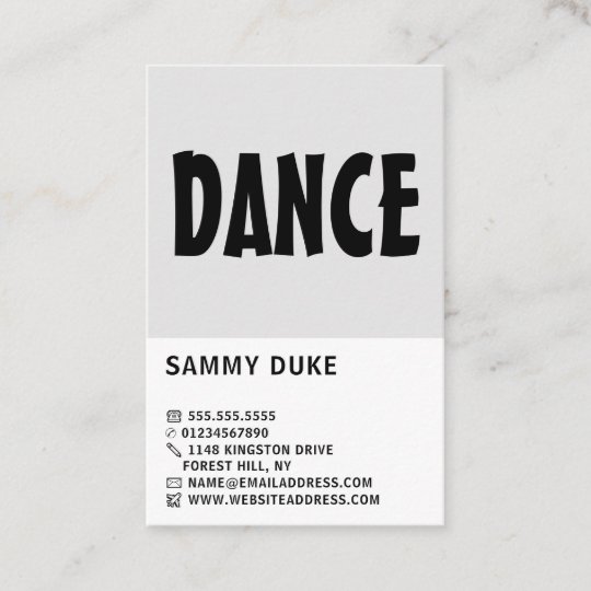 Modern Bold, Dancer, Dancing Instructor Business Card | Zazzle.com