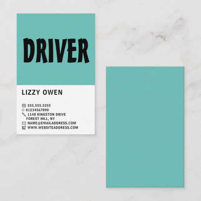 Modern Bold, Driving School, Instructor Business Card | Zazzle