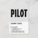 Modern Bold, Flight Steward & Pilot Business Card | Zazzle