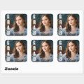 Modern Bold Font Photo Graduation Square Sticker | Zazzle