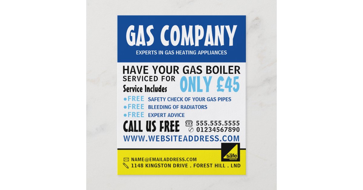 Modern Bold, Gas Engineer & Supplier Advertising Flyer | Zazzle