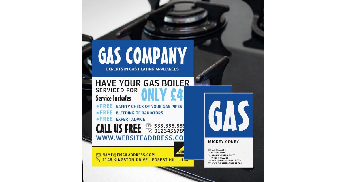 Modern Bold, Gas Engineer & Supplier Advertising Flyer | Zazzle
