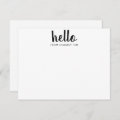 Modern Bold HELLO Script From Name Typography Note Card | Zazzle