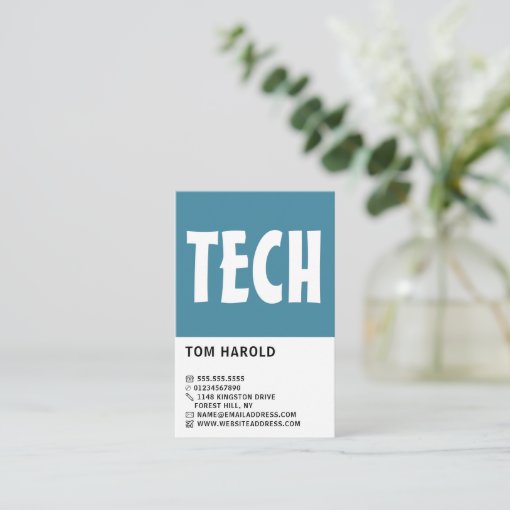 Modern Bold, Information Technology, Computer Business Card | Zazzle