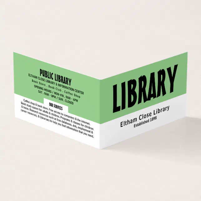 Modern Bold, Library, Librarian Detailed Business Card | Zazzle