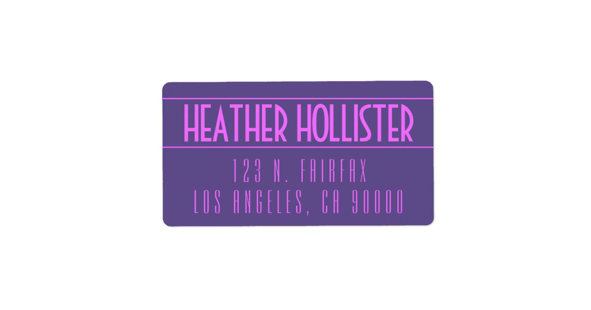 Modern Bold Magenta & Ultra Violet Label | Zazzle