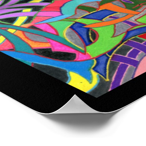 Modern Bold Manly Colorful Line Drawing Poster | Zazzle