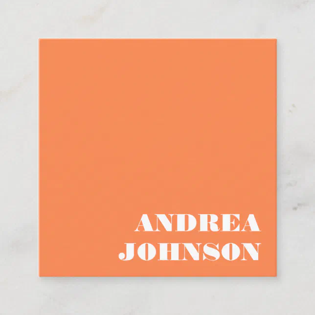 Modern Bold Minimal Typography Retro Colors Simple Square Business Card ...