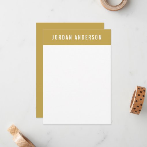 Modern Bold Name with Editable Header Color Note Card | Zazzle