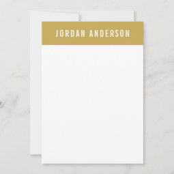 Modern Bold Name with Editable Header Color Note Card | Zazzle