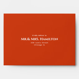 Modern bold orange and pink wedding Envelope | Zazzle