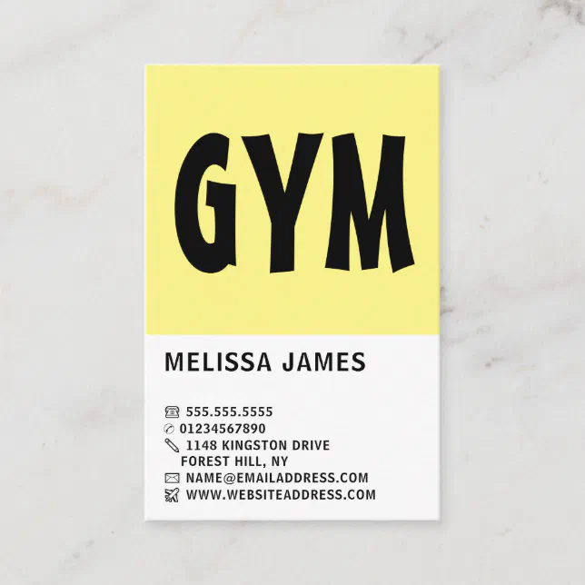 Modern Bold, Personal trainer, Gym Instructor Business Card | Zazzle