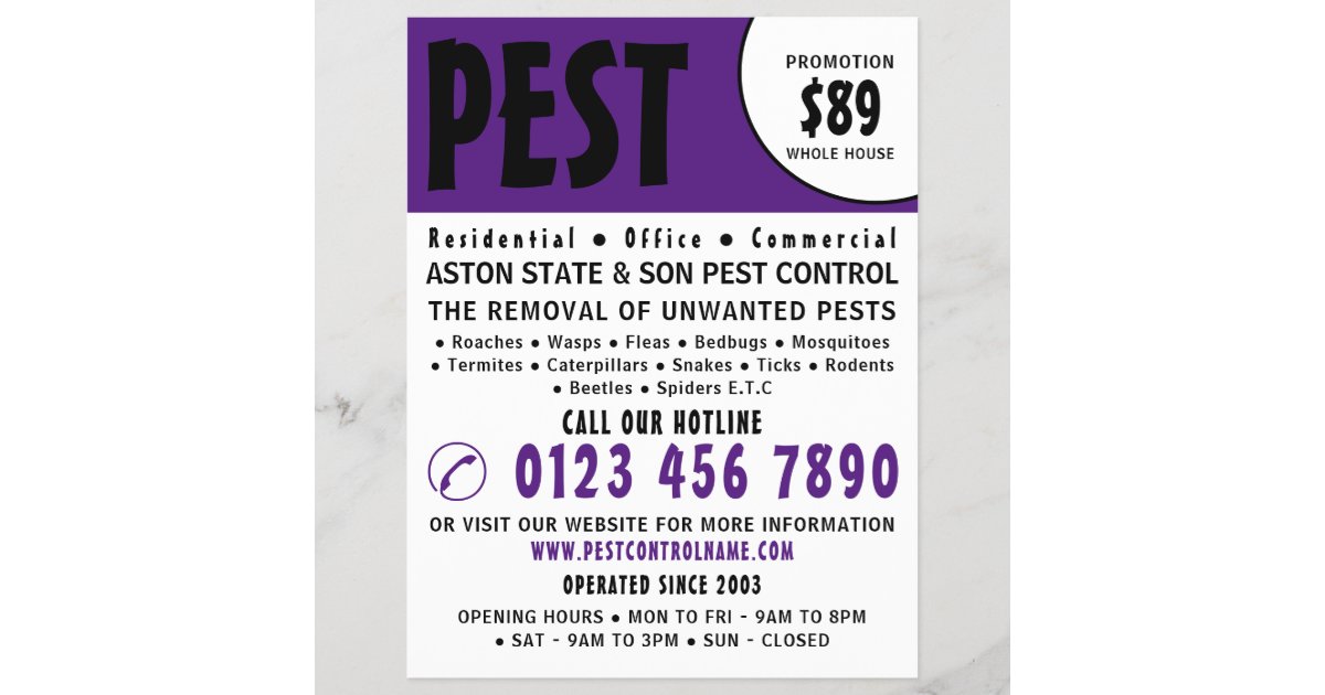 Modern Bold, Pest Control Advertising Flyer | Zazzle