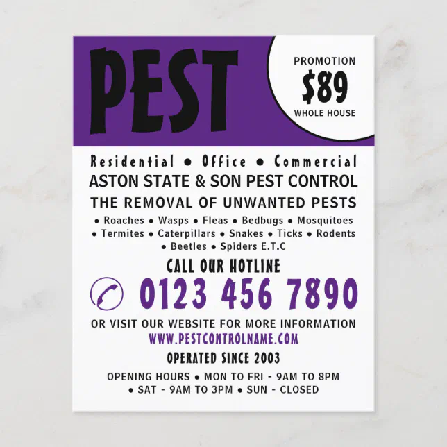 Modern Bold, Pest Control Advertising Flyer | Zazzle