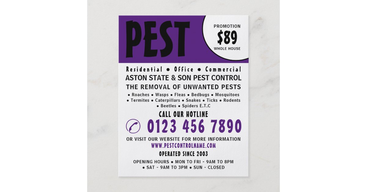 Modern Bold, Pest Control Advertising Flyer | Zazzle