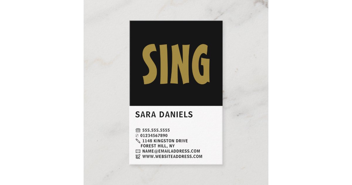 Modern Bold, Professional Vocalist Business Card | Zazzle