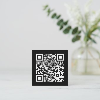 Modern Bold QR code Simple Stylish Square Business Card | Zazzle