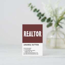 Modern Bold, Realtor, Estate Agent Business Card | Zazzle