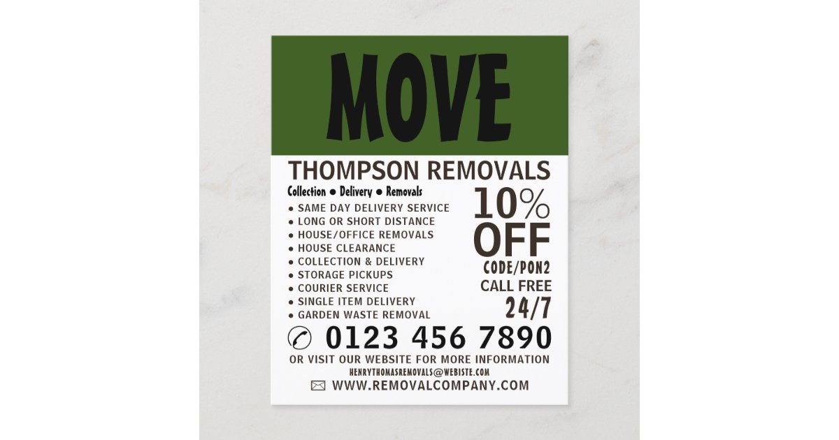 Modern Bold, Removal Company Advertising Flyer | Zazzle