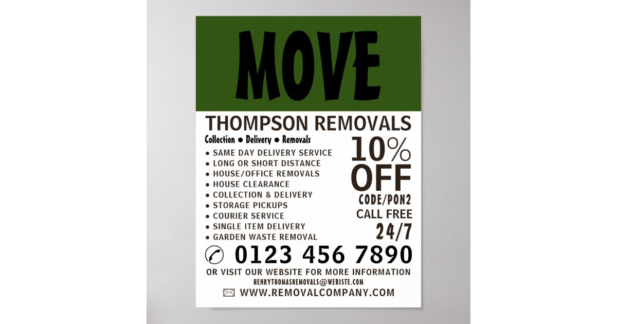 Modern Bold, Removal Company Advertising Poster | Zazzle