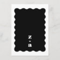 Modern Bold Scalloped Border Black White Wedding Menu | Zazzle