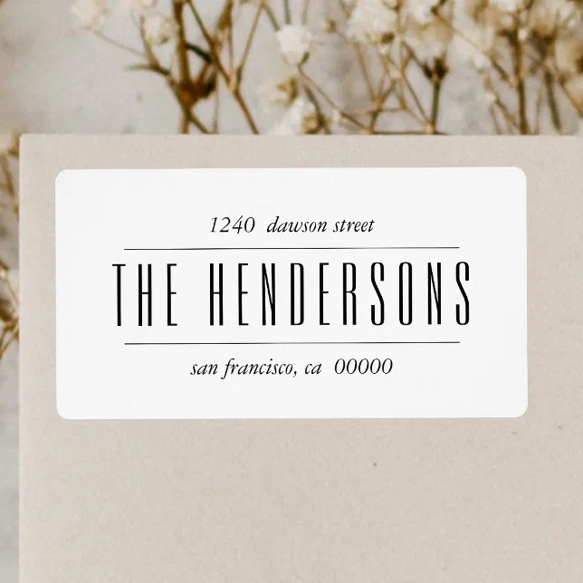 Modern Bold Script Family Name Label | Zazzle