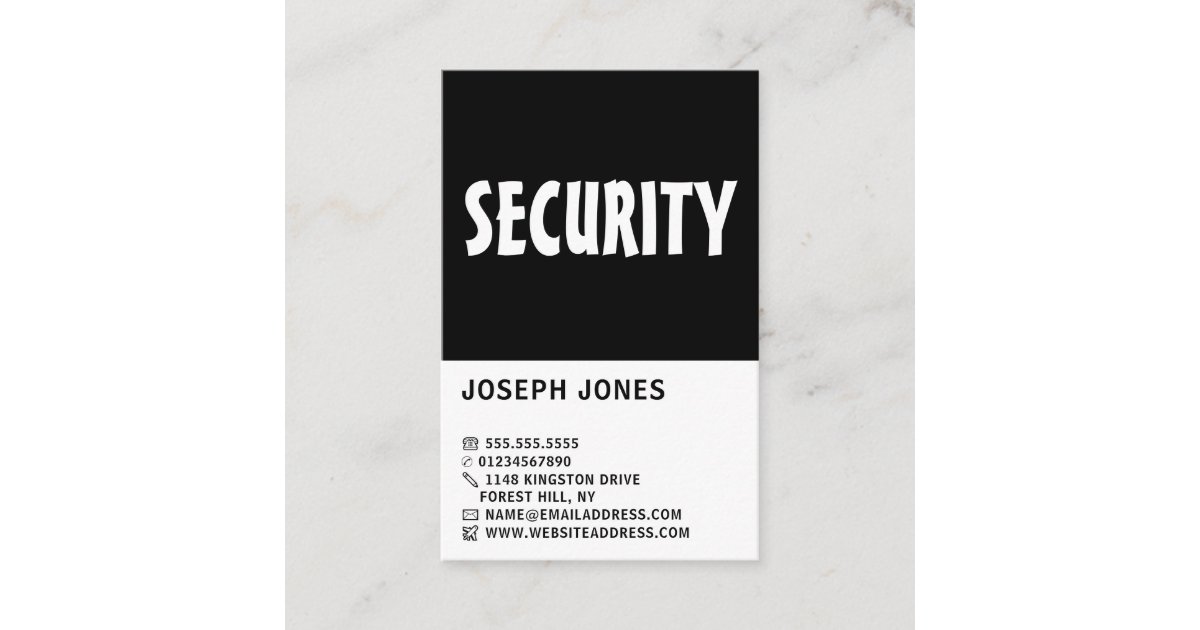 Modern Bold, Security Service Business Card | Zazzle