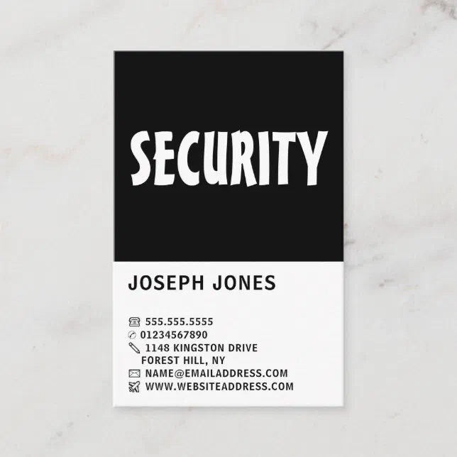 Modern Bold, Security Service Business Card | Zazzle