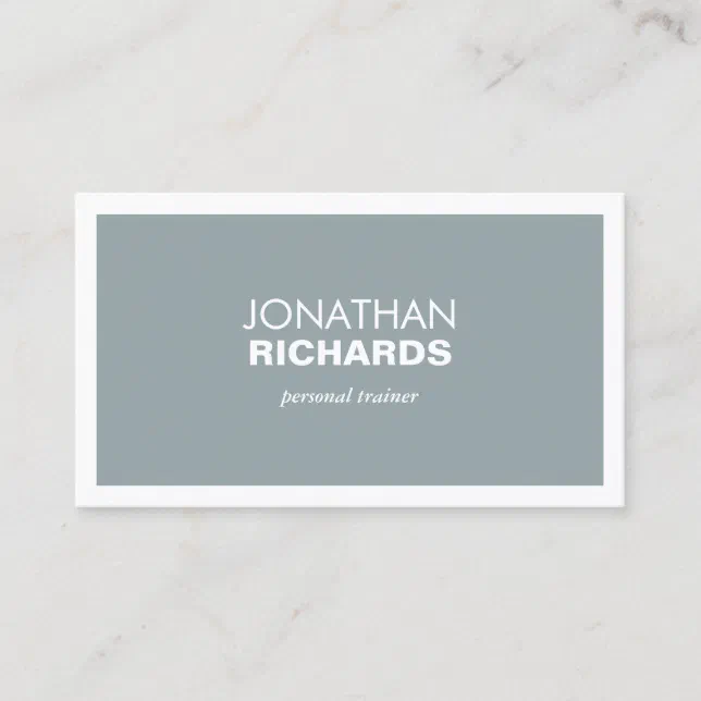MODERN & BOLD - Slate/White Business Card | Zazzle