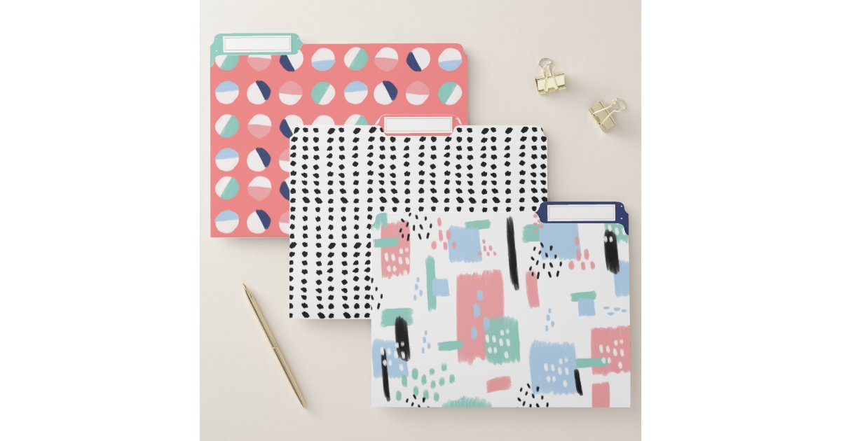 Modern Bold Trendy Abstract Artistic Geometrical File Folder | Zazzle