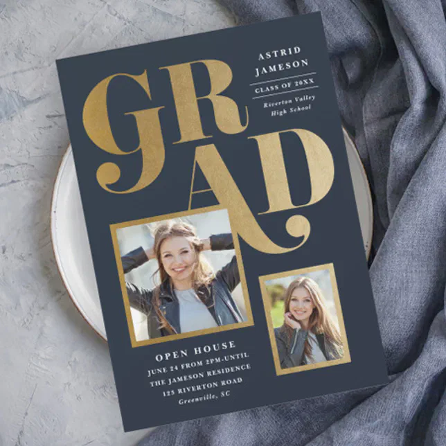 Modern Bold Type 2 Photo Graduation | Zazzle