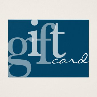 Modern Bold Typography Deep Blue White Gift Card | Zazzle