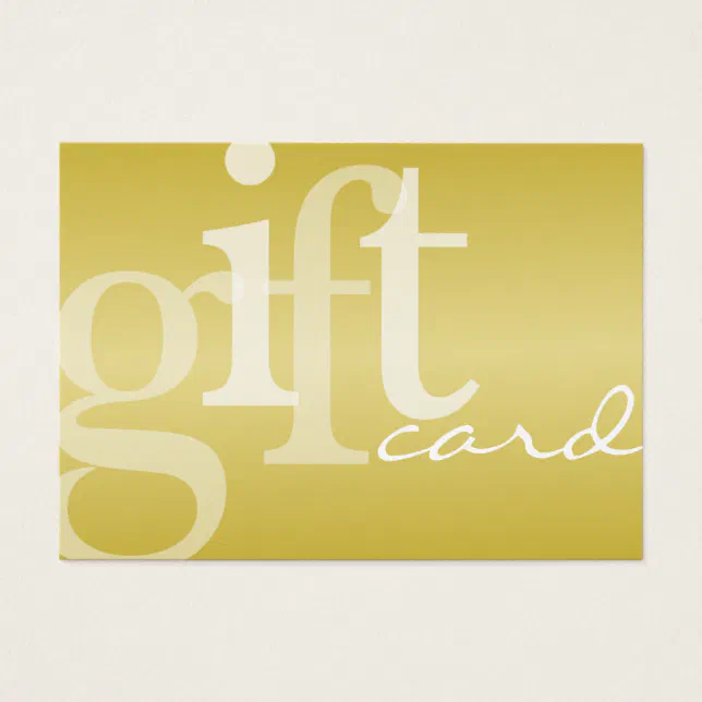Modern Bold Typography Gold Foil Gift Card | Zazzle