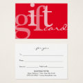 Modern Bold Typography Red White Gift Card | Zazzle