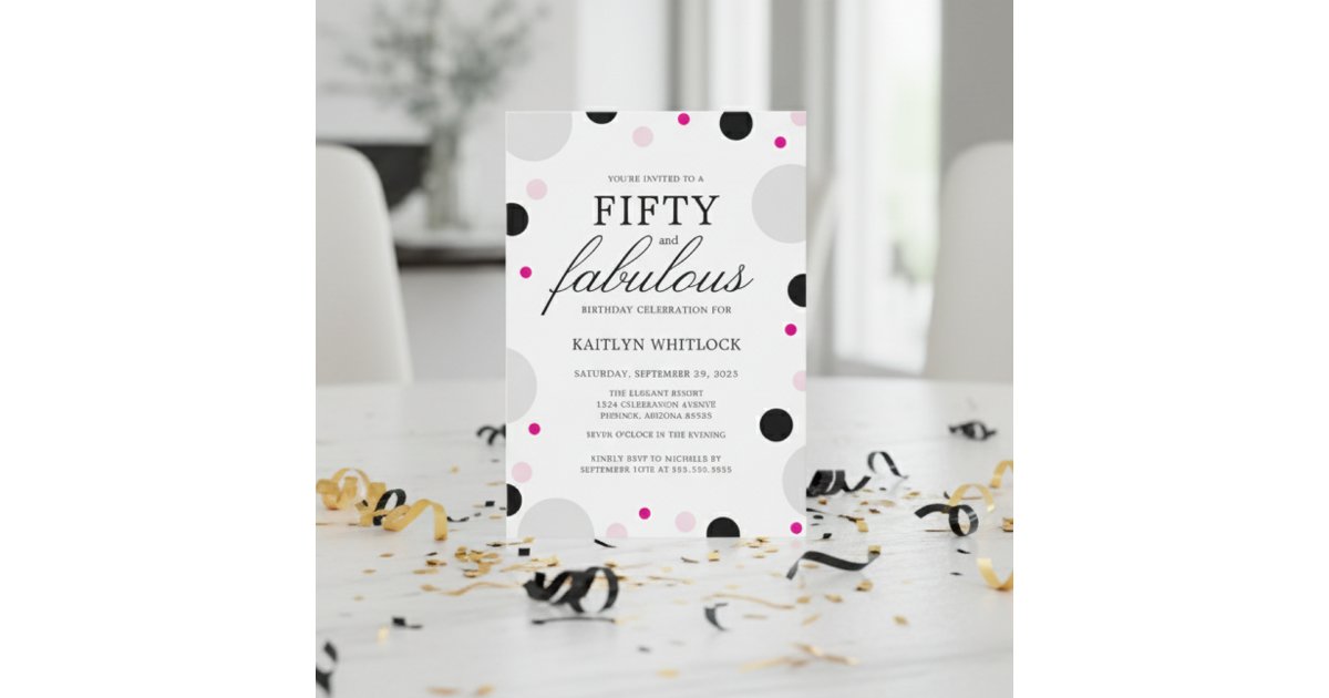 Modern Bold Typography Script 50th Birthday Party Invitation | Zazzle
