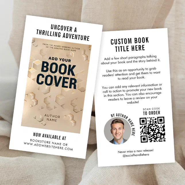 Modern Book Launch Author Marketing QR Code Business Card | Zazzle