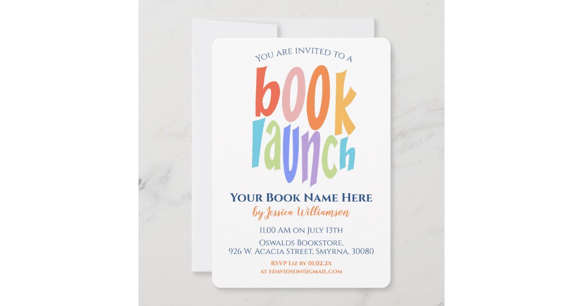 Modern Book Launch Signing Party Invitation | Zazzle