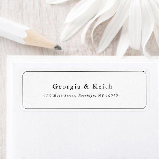 Modern Border Names Return Address Label | Zazzle