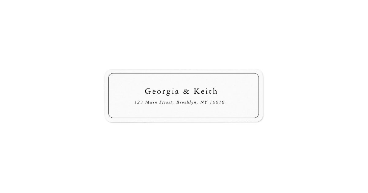 Modern Border Names Return Address Label | Zazzle