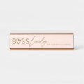 Modern Boss Lady Stylish Blush Pink & Gold Desk Name Plate | Zazzle
