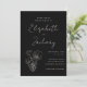 Modern Botanical Black Wedding Invitation | Zazzle