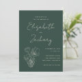 Modern Botanical Dark Green Wedding Invitation | Zazzle