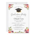 Modern Botanical Floral Girl Grad Graduation Party Invitation | Zazzle