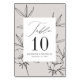 Modern Botanical Floral Gray & Black Wedding Table Number | Zazzle