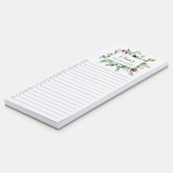 Modern Botanical Floral To Do List Magnetic Notepad | Zazzle