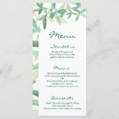 Modern Botanical Greenery Wedding Menu | Zazzle