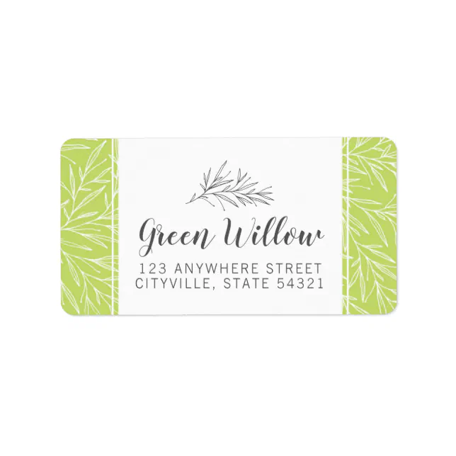 Modern Botanical Leaf Branches Greenery Minimalist Label | Zazzle