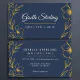 Modern Botanical Navy Blue Gold Name Typography Business Card | Zazzle