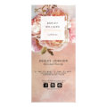 Modern Botanical Pink Rose Peony 3 Services Menu | Zazzle