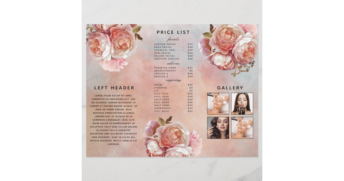 Modern Botanical Pink Rose Peony plus Photos | Zazzle